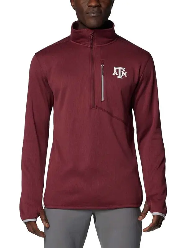 Columbia Texas A&m Aggies Half-zip Fleece Jacket - Maroon