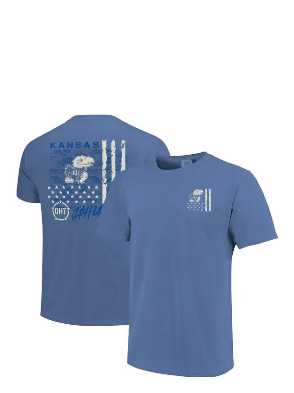 IMAGE ONE Kansas Jayhawks Comfort Colors Oht Camo Overlay T-shirt - Royal