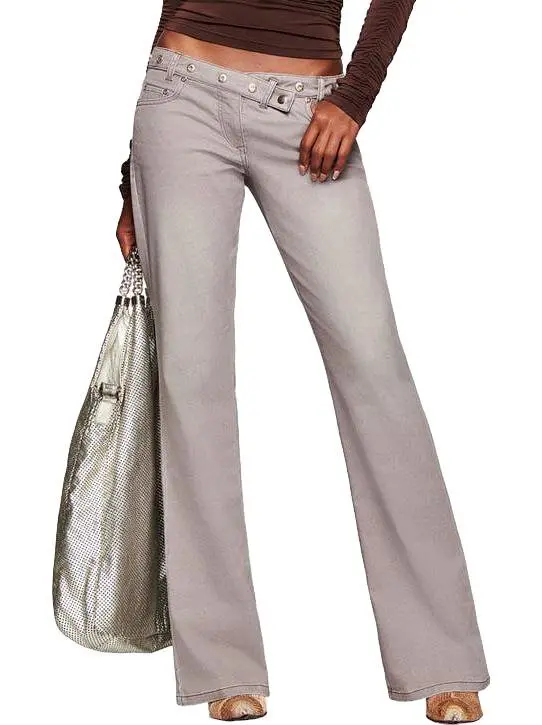 I.AM.GIA Low Rise Flare Leg Pants - Grey