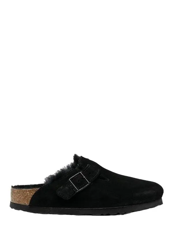 BIRKENSTOCK Boston Slip-on Sandals With Logo And Buckle Detailing - Black