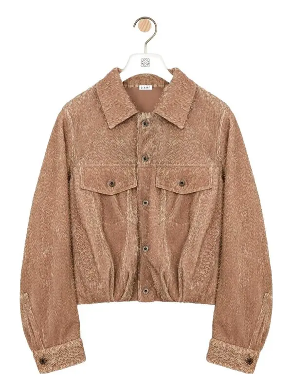 Loewe Nappa Lambskin Jacket With Feather-inspired Fringes - Light Brown