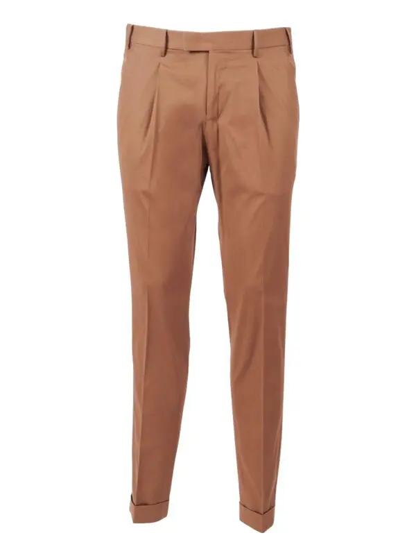 PT TORINO Pleated Flap-pocket Trousers - Brown