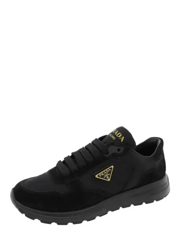 Prada Re-nylon And Suede Sneakers - Black
