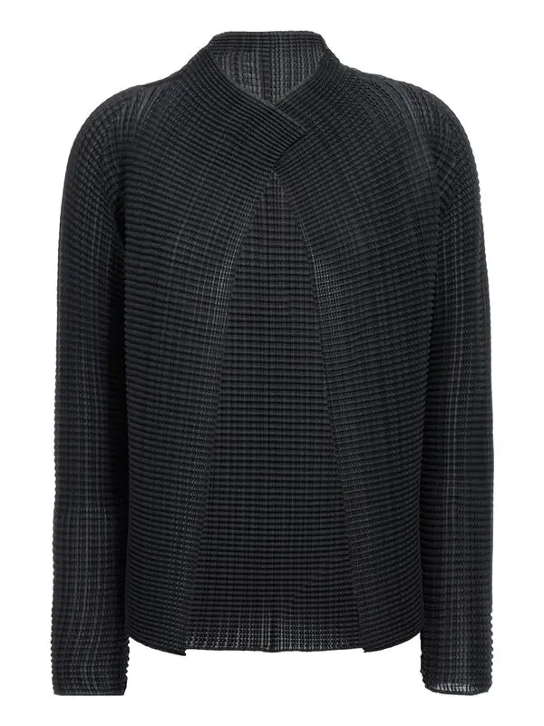 Issey Miyake Wooly Pleated Cardigan - Black
