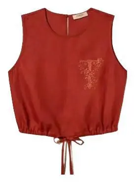 TWINSET Embroidered Logo Vest - Red