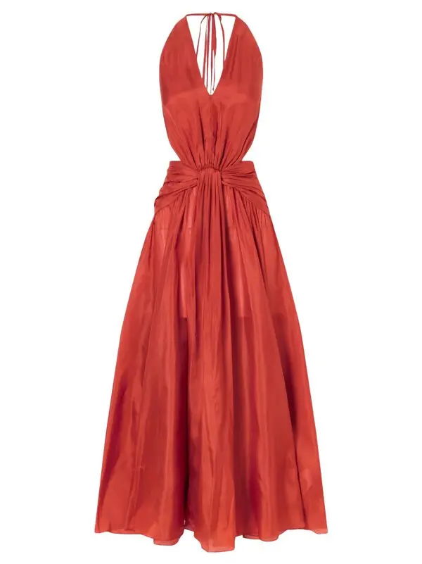 Zimmermann Indra Cut-out Halterneck Maxi Dress - Red