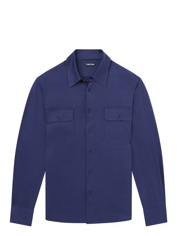 TOM FORD Silk And Cotton-blend Shirt - Blue