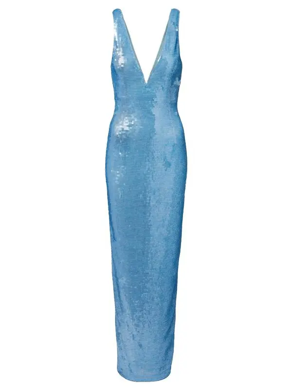 Rachel Gilbert Tamzin Sequin Midi Dress - Blue