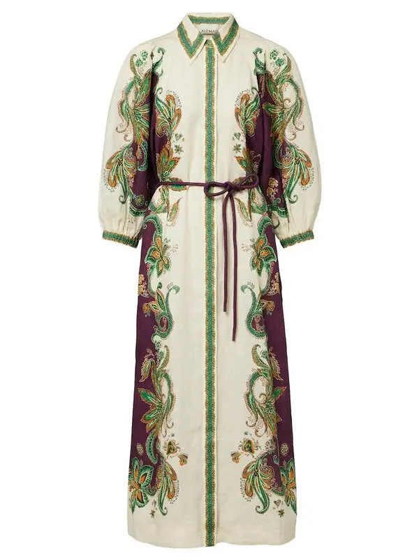 ALEMAIS Ruthie Printed Linen Shirt Dress - Multicoloured