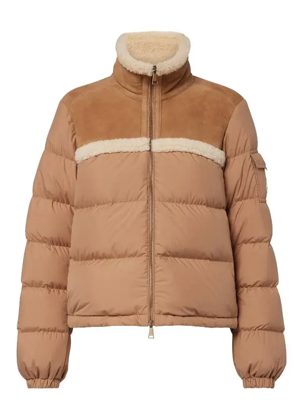 Moncler Aurore Shearling-trimmed Down Jacket - Beige