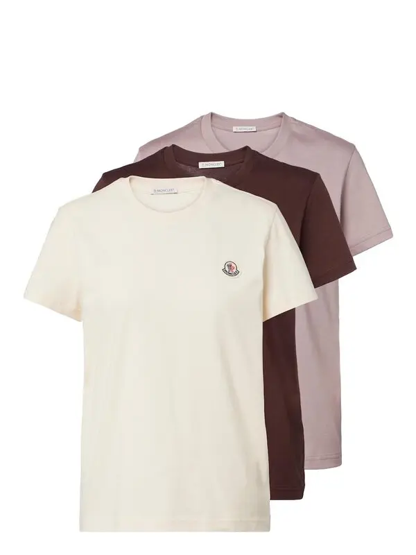 Moncler Set Of 3 Cotton Jersey Crewneck T-shirts - Multicoloured