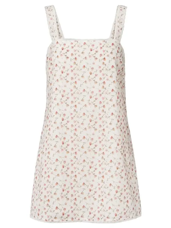 Posse Charlotte Floral Cotton Mini Dress - Pink