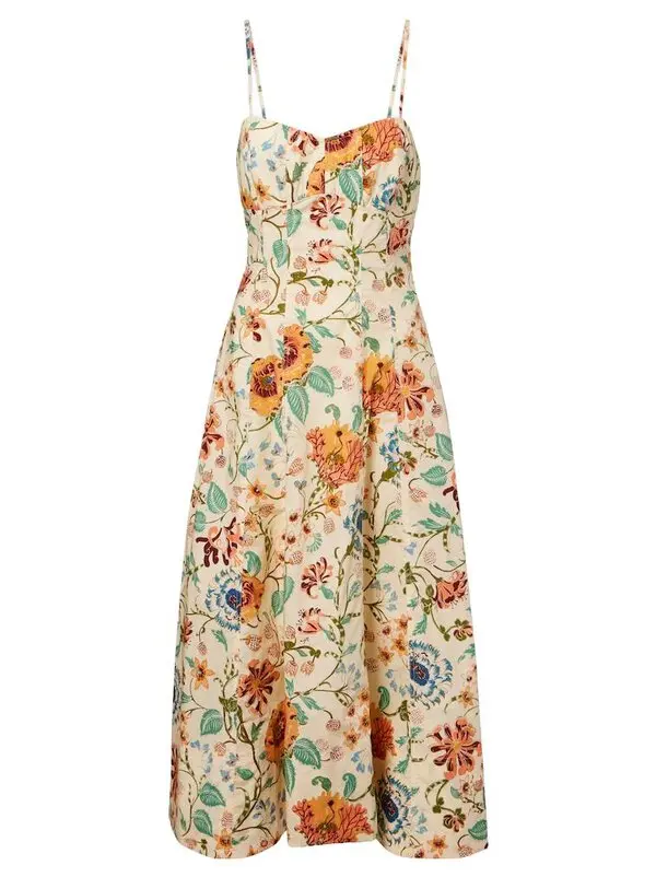 Ulla Johnson Fiora Floral Cotton Midi Dress - Multicoloured