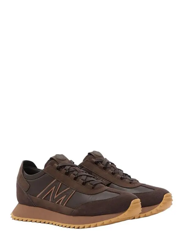 Moncler Pacey2 Suede-trimmed Sneakers - Brown