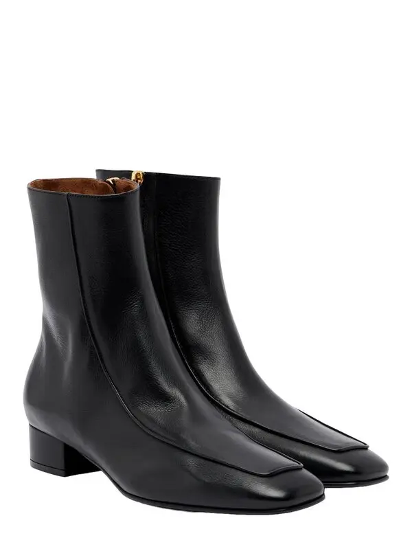 HERBERT LEVINE Shadow Ban Leather Ankle Boots - Black