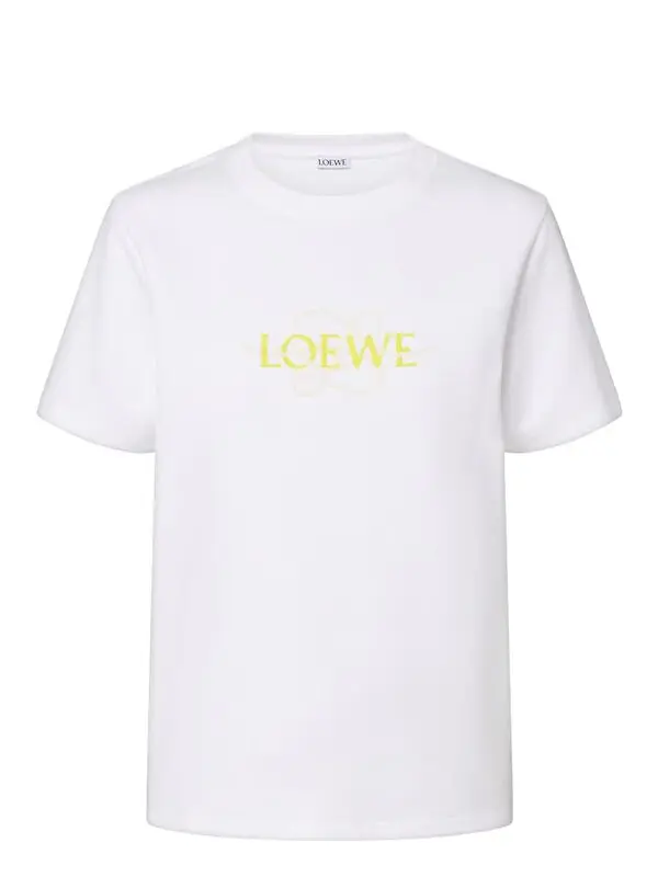 Loewe Logo Cotton-blend Jersey T-shirt - White