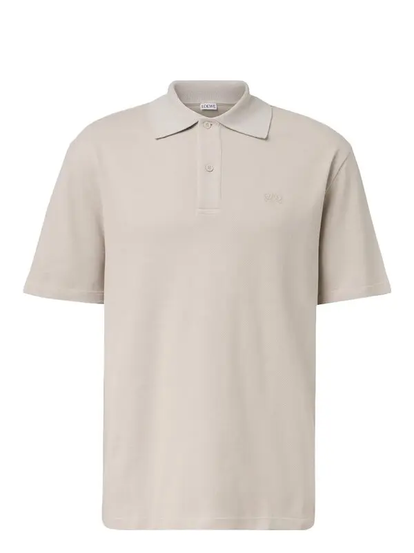 Loewe Double L Cotton Piqué Polo Shirt - Grey