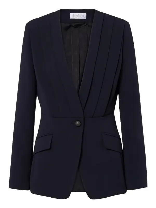 Max Mara Pleated Cady Blazer - Blue