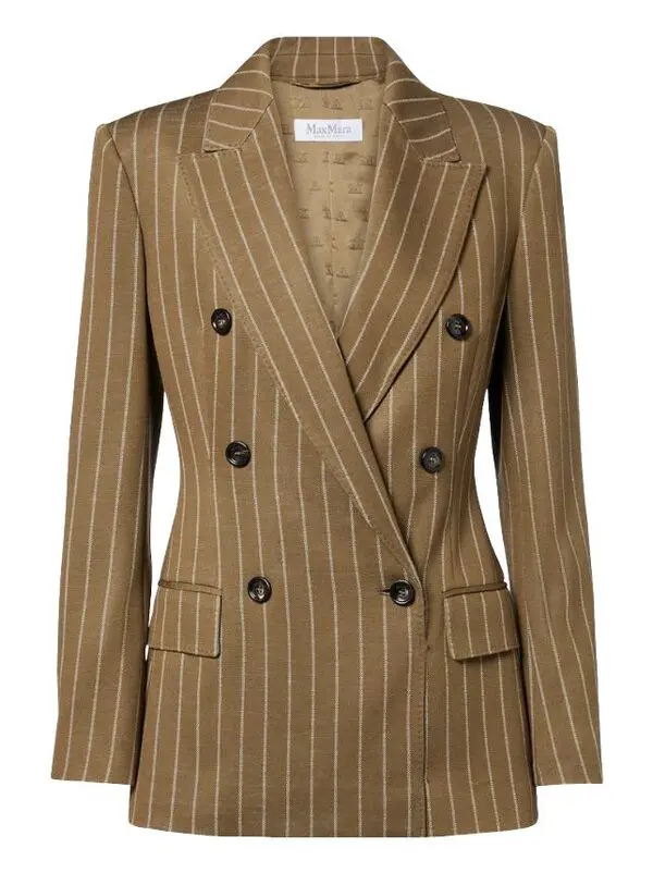 Max Mara Balta Pinstripe Double-breasted Blazer - Brown