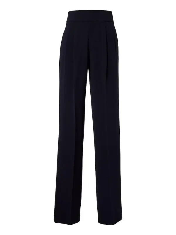 Max Mara Pleated Cady Straight Pants - Blue