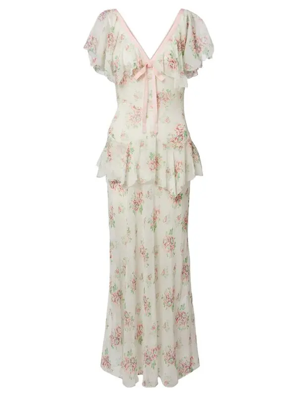 DÔEN Amelisse Floral Silk Georgette Maxi Dress - Multicoloured