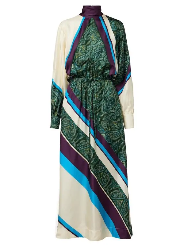 ALEMAIS Joni Printed Silk Midi Dress - Multicoloured