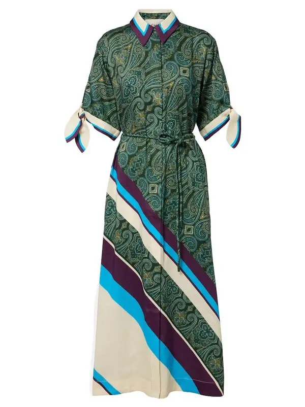 ALEMAIS Joni Printed Linen-blend Shirt Dress - Multicoloured