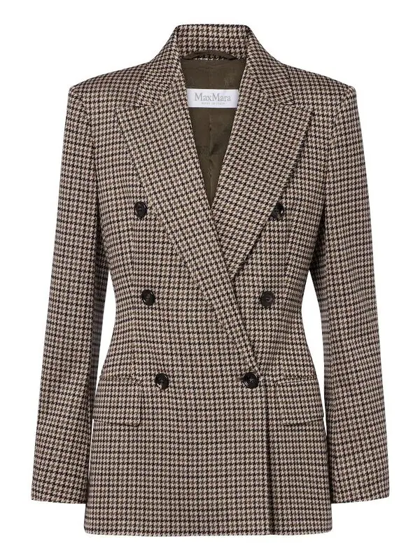 Max Mara Houndstooth Double-breasted Blazer - Multicoloured