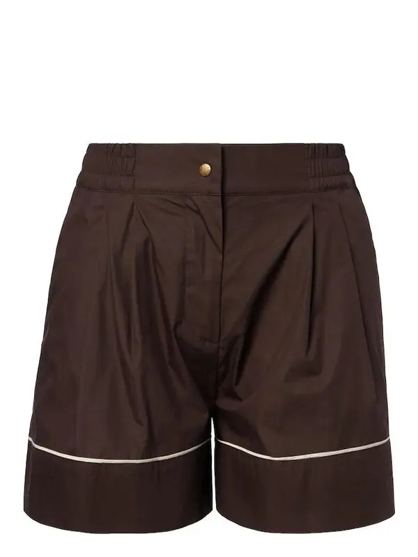 Moncler Cotton-blend Shorts - Brown