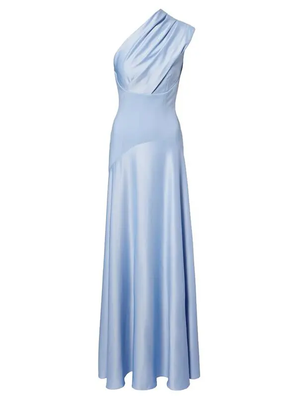 Solace London Gabriela One-shoulder Gown - Blue