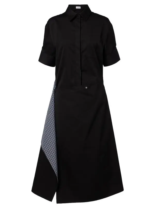 Loewe Deconstructed Gabardine Shirt Dress - Black