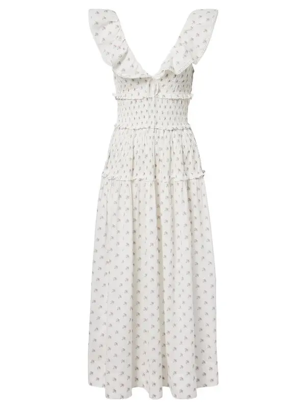 DÔEN Sorina Floral Cotton Midi Dress - Multicoloured