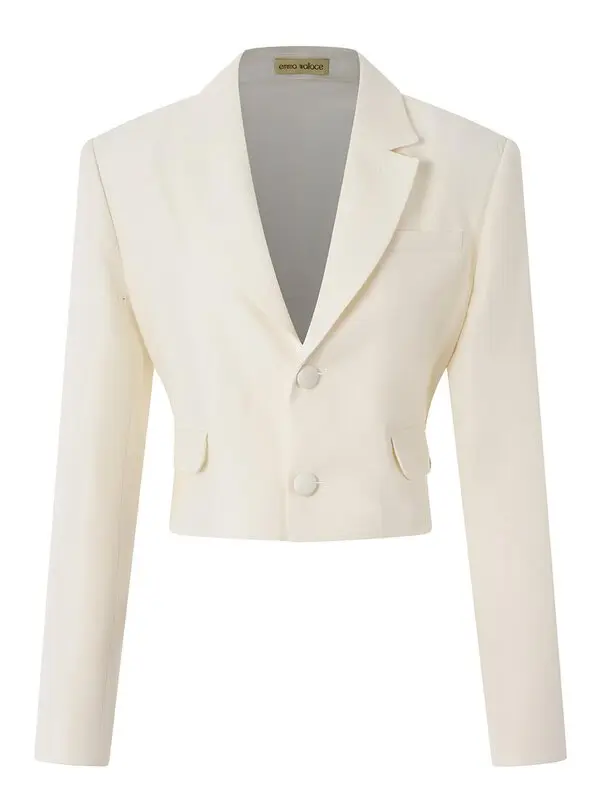 EMMA WALLACE Lucile Cropped Blazer - White
