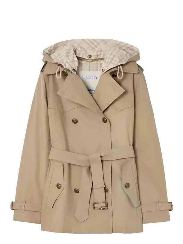 Burberry Short Tropical Gabardine Foxfield Trench Coat - Neutrals