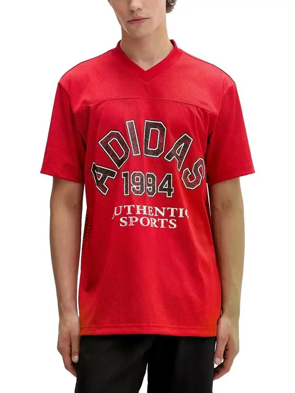 Adidas V-neck Sports T-shirt - Red