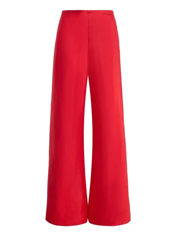 Staud Silk Dupioni Wide-leg Trousers - Red