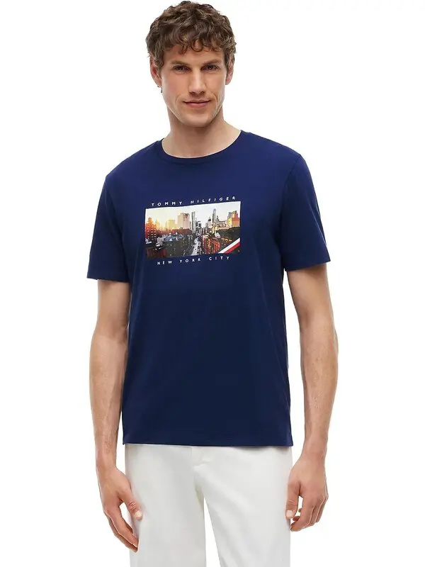 Tommy Hilfiger Nyc Skyline Graphic T-shirt - Light Navy