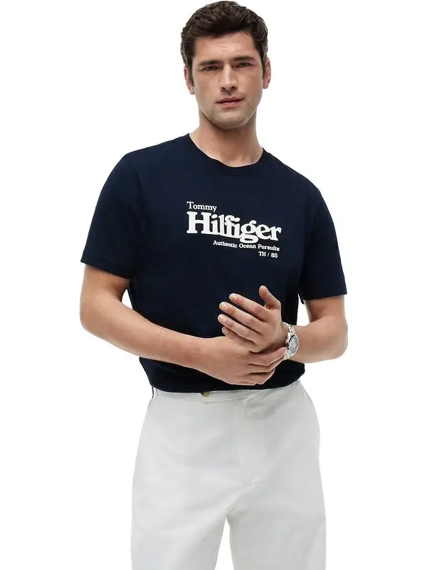 Tommy Hilfiger Nautical Hilfiger Logo T-shirt - Navy