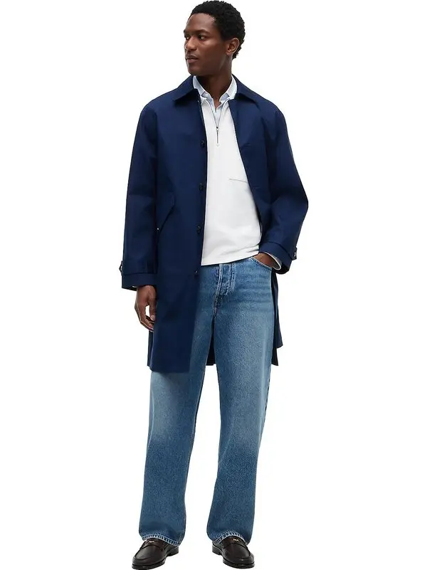 Tommy Hilfiger Relaxed Fit Car Coat - Light Navy