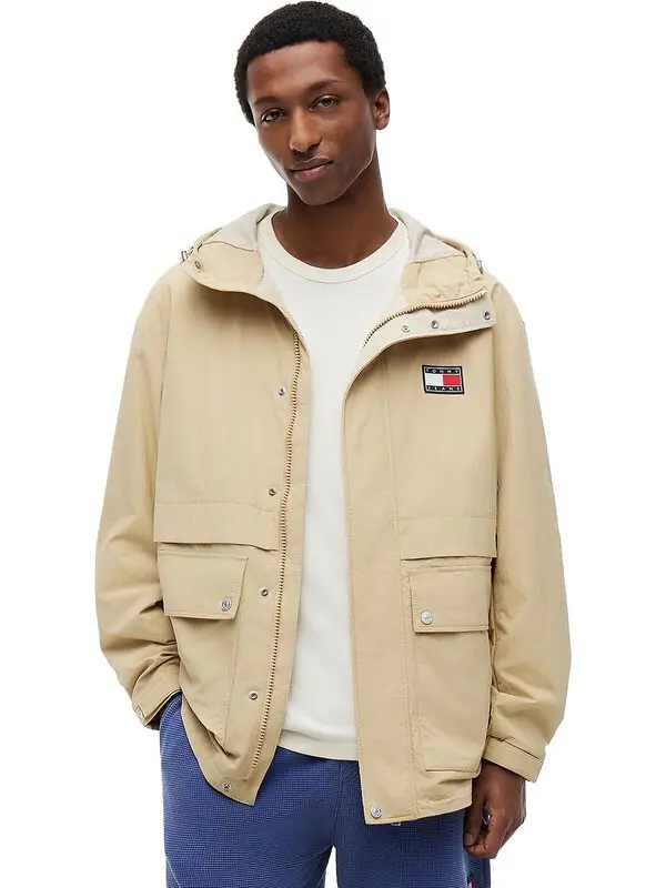 Tommy Hilfiger Colorblock Hooded Windbreaker - Beige