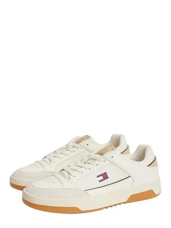 Tommy Hilfiger Leather Cupsole Sneakers - Ivory