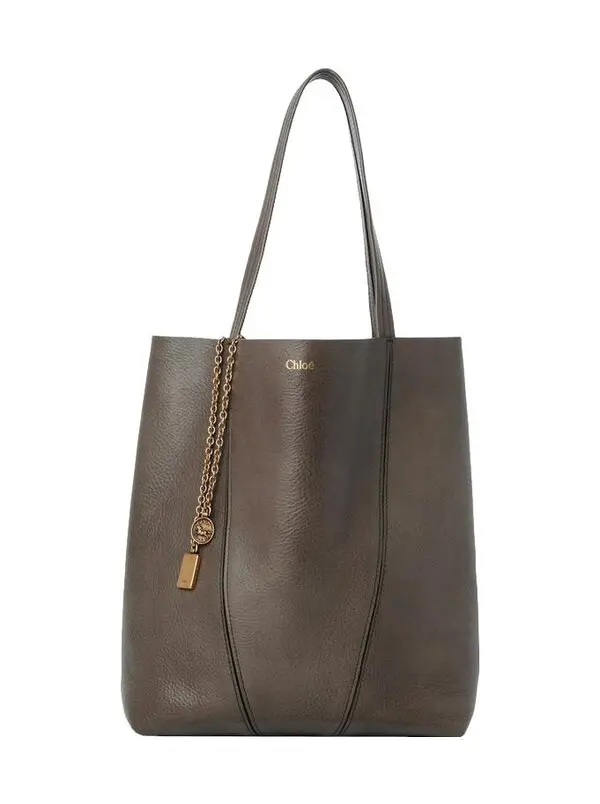Chloé Spin Tote Bag In Granate Leather - Multicolor