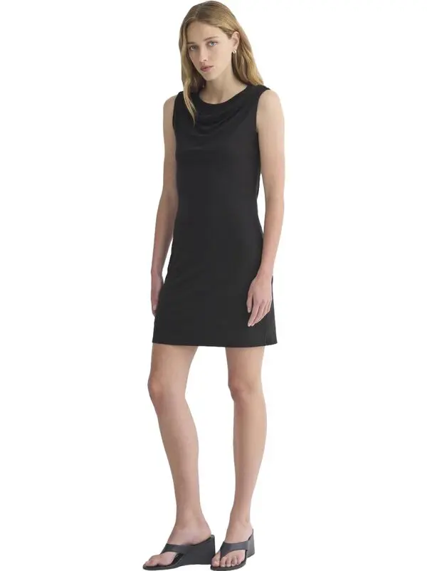 Everlane Cowl Neck Mini Dress - Black