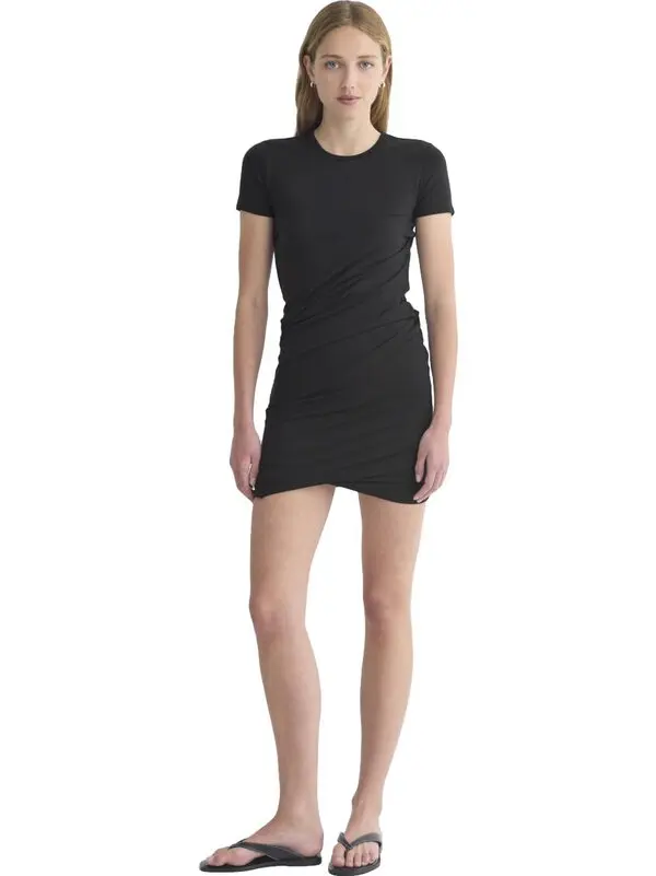 Everlane Twisted Short-sleeve Crew Dress - Black