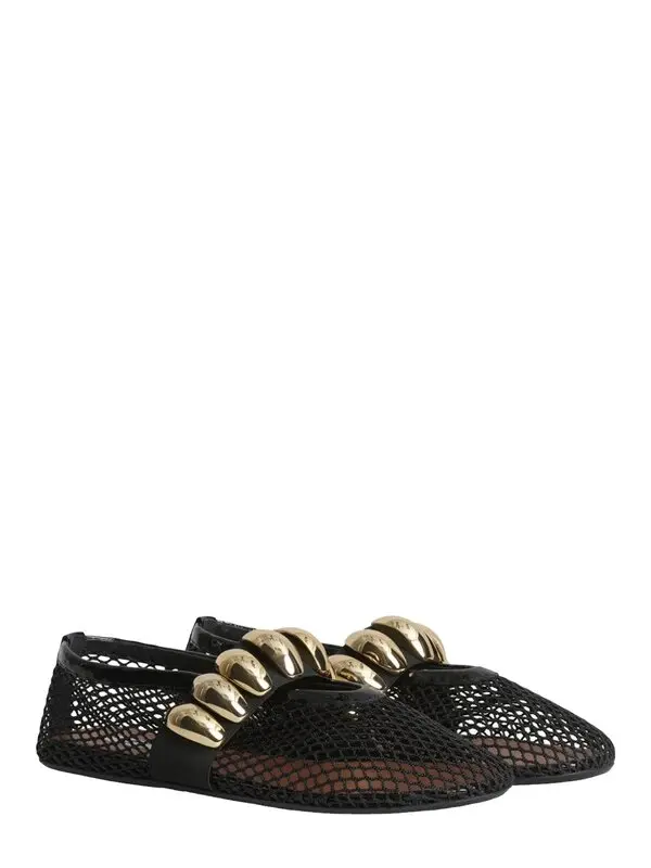 Alaïa Embellished Mesh Ballet Flats - Black