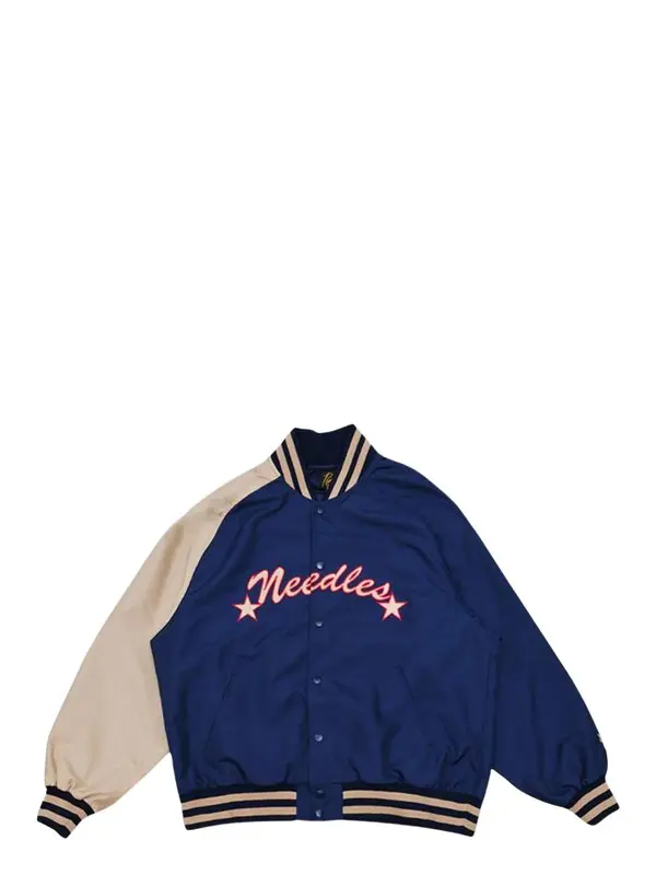 Needles Stadium Jacket With Embroidered Logo - Blue