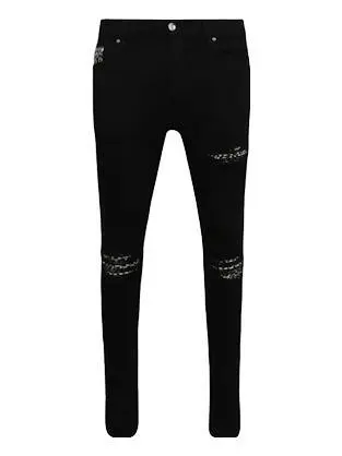 Amiri Mx1 Denim Jeans - Black Leopard