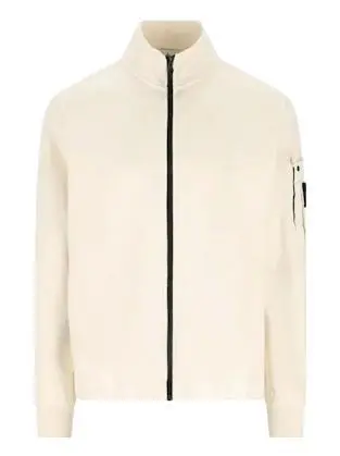 Stone Island Zip Up Cardigan - Ivory