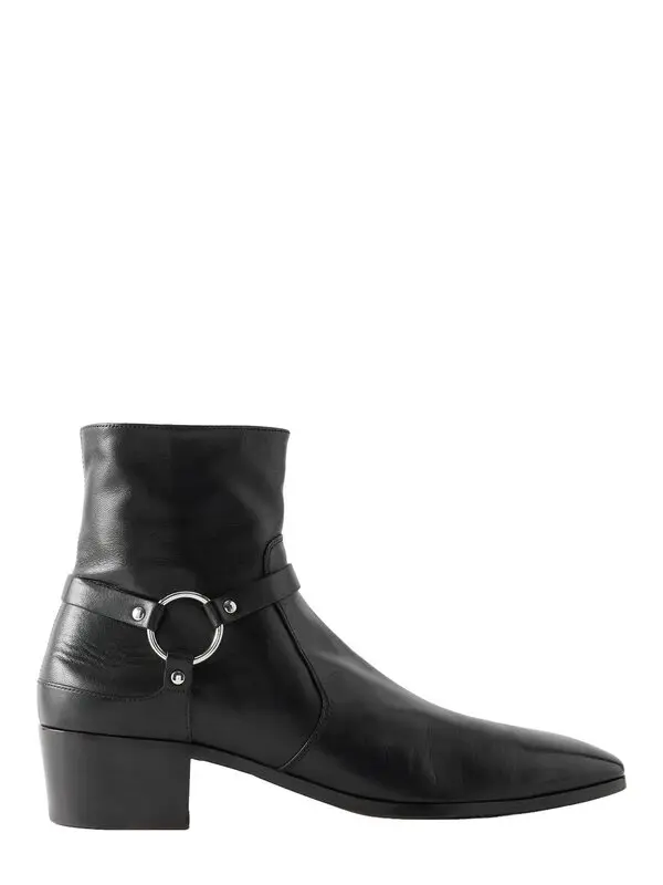 TOM FORD Clint Embellished Leather Boots - Black