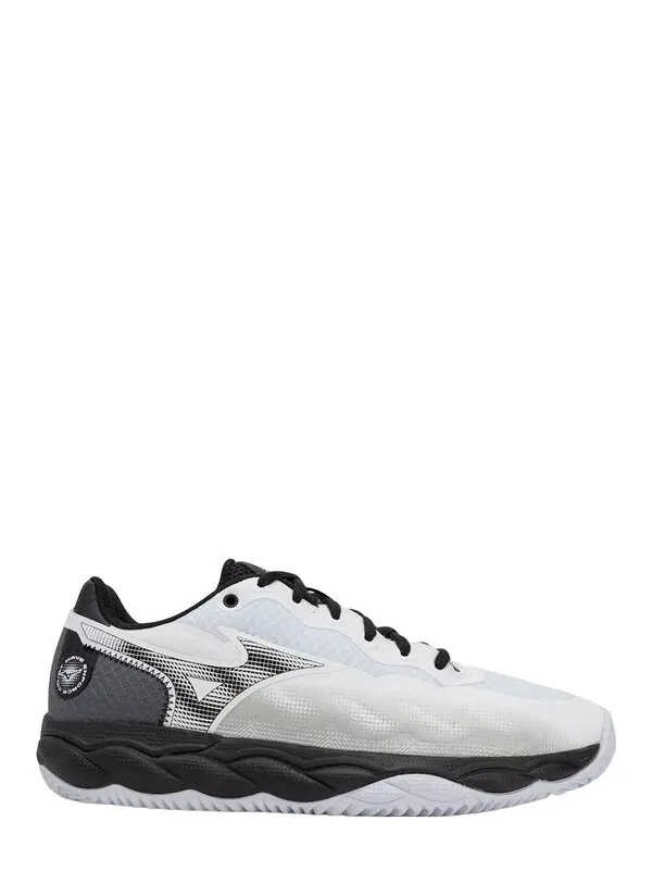 Mizuno Wave Enforce Court Cc Athletic Shoes - White/black/iron Gate